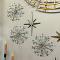 Zeckos Set Of 6 Silver Starburst Jeweled Metal Decorative Wall Art ...