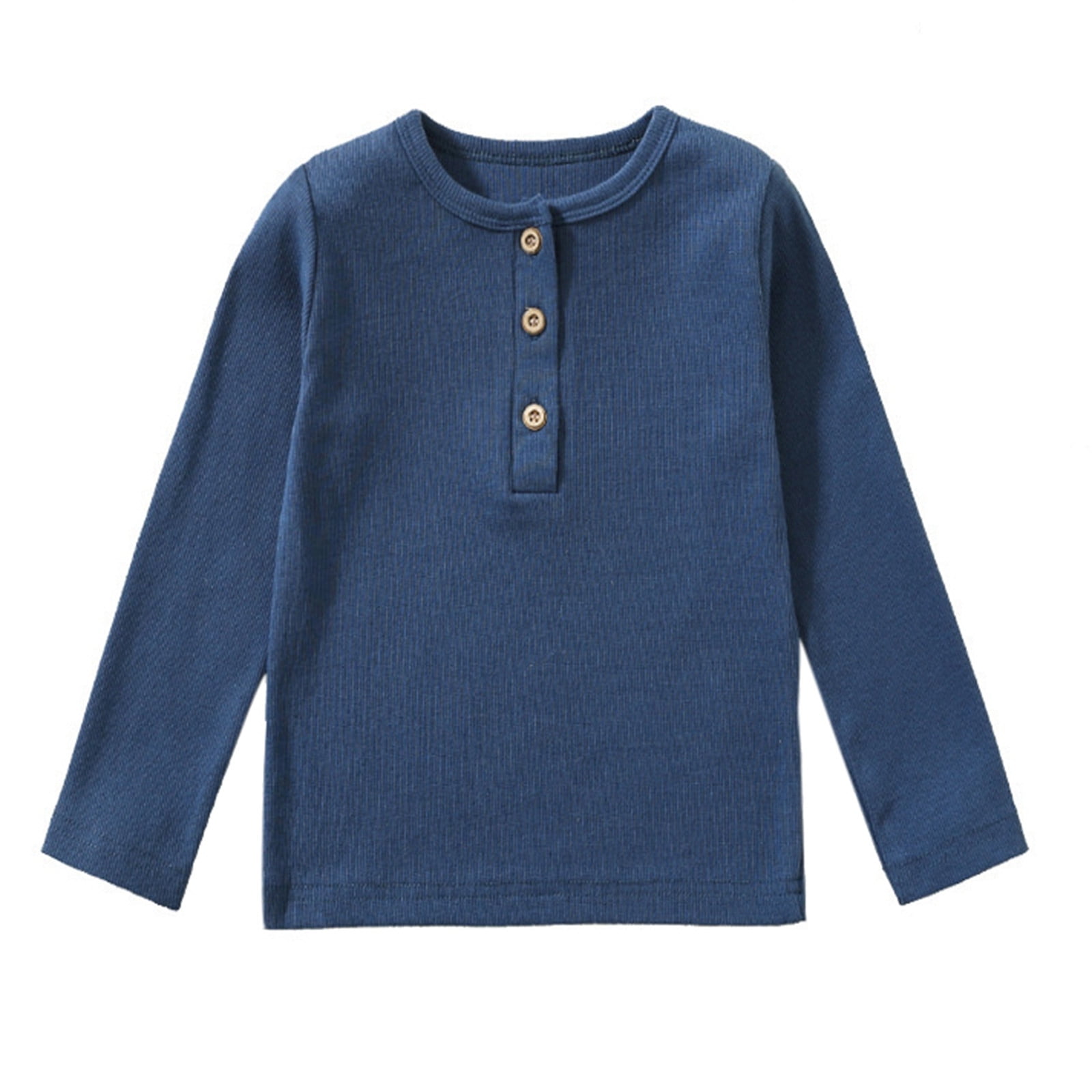 Click here for Hiiyo Toddler Boys Long Sleeve Ribbed Henley Shirt... prices