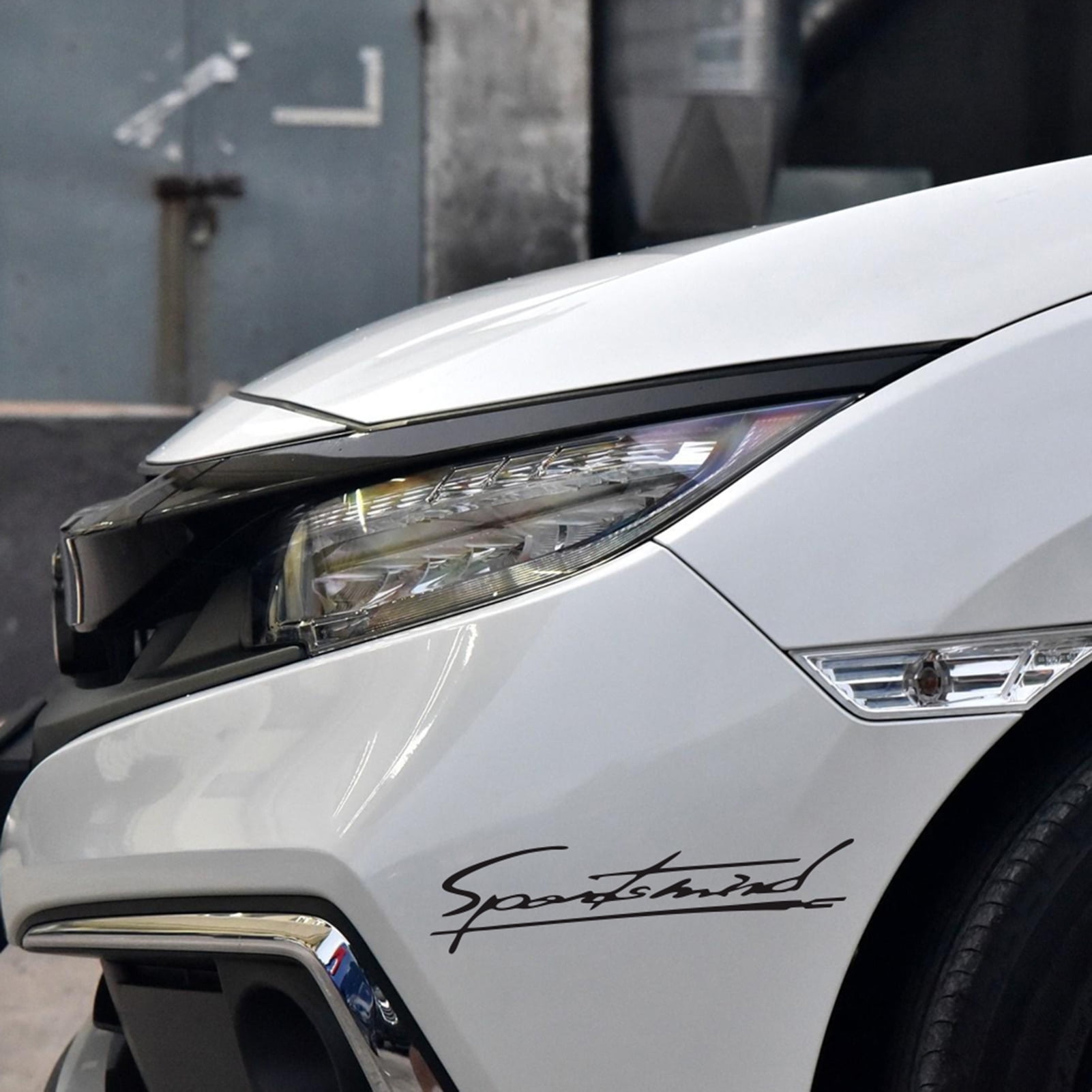 Walbest Sports Style Car Front Cover Sticker Light Eyebrow Reflective ...