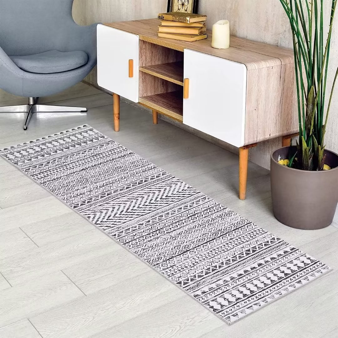 FairOnly Hallway Runner Rug Mat Boho Machine Washable Runner Geometric ...