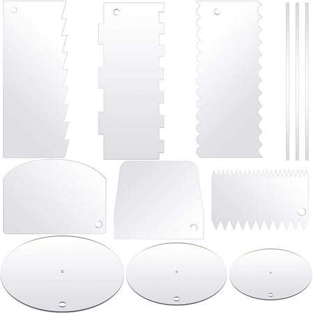 12 Pieces Acrylic Cake Discs Set, Cake Scraper Cake Decorating Comb ...