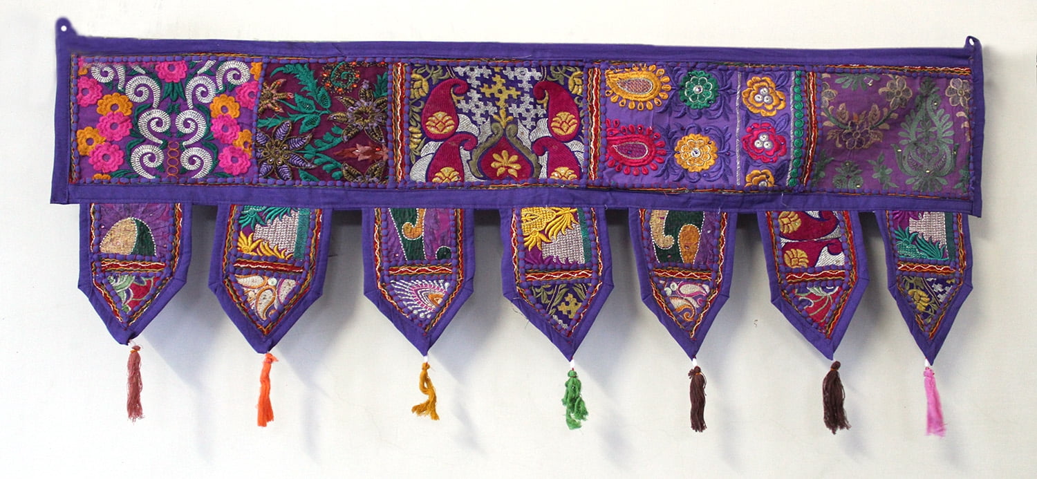 Indian Handmade Traditional Embroidered Toran Cotton Thoranam Door ...