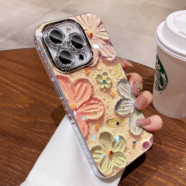 Funda De Teléfono Floral Con Pintura Al Óleo Retro Para IPhone 15 Pro ...