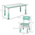 Qaba 5-Piece Adjustable Kids Table & Chair Set, Green, Sturdy, Easy to ...