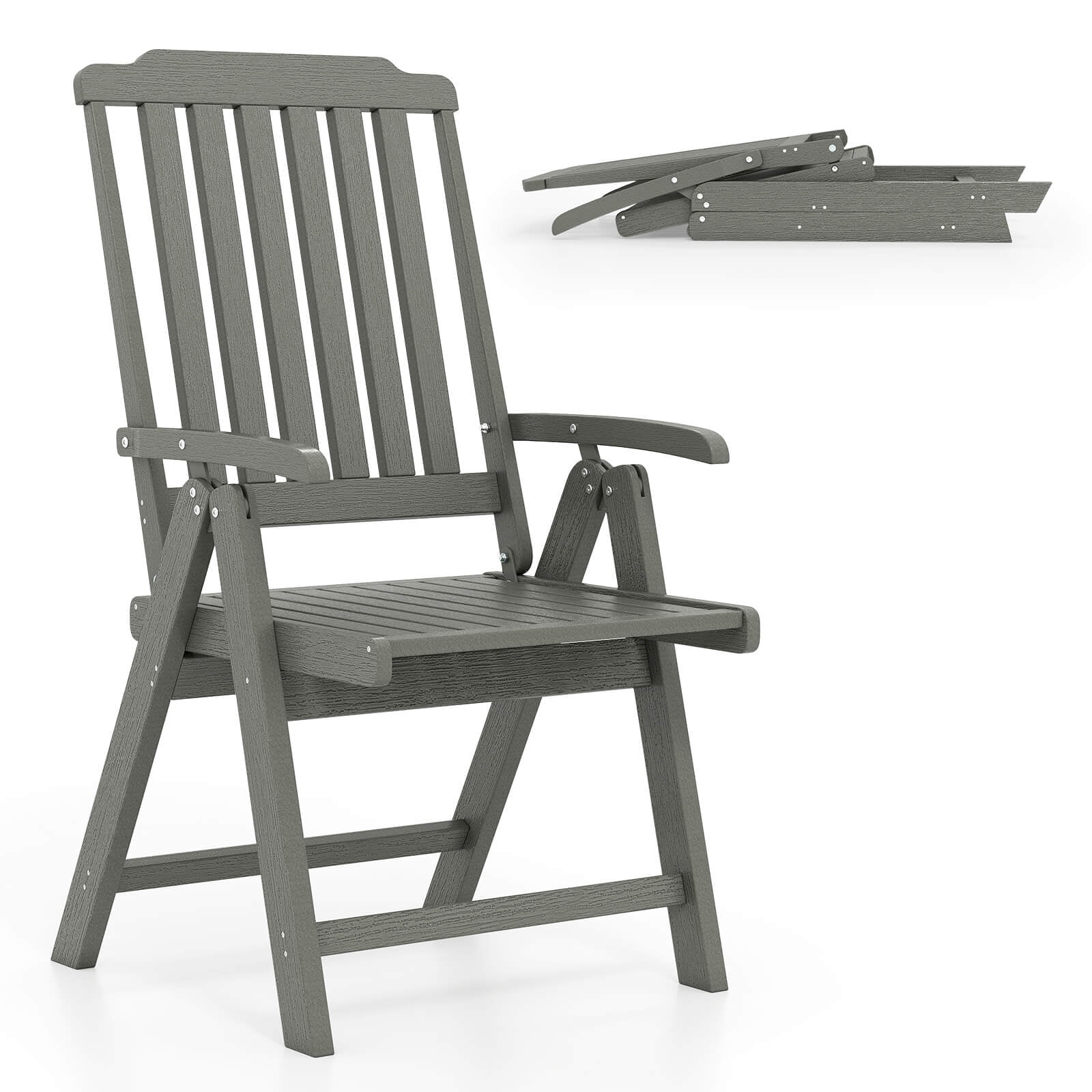 Click here for Costway Foldable Patio Chair With Armrest  Curved... prices