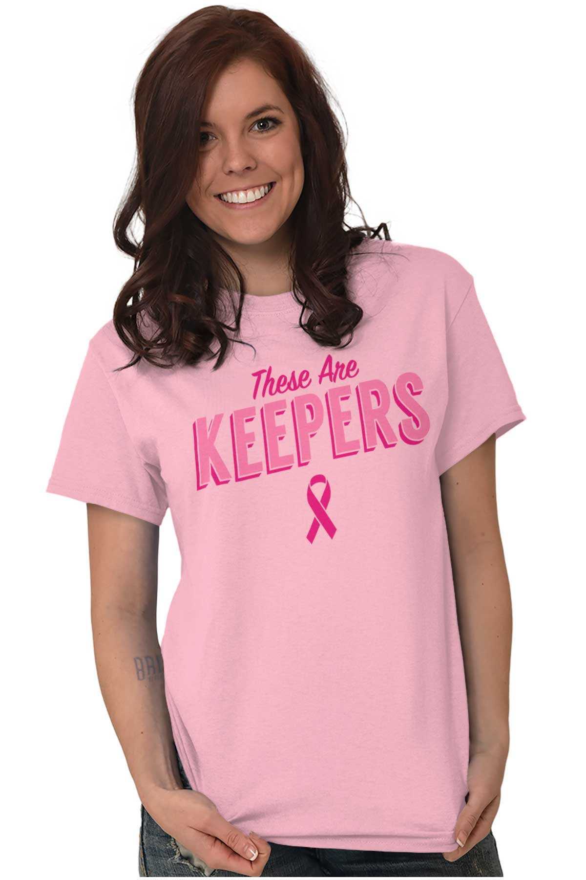 Breast Cancer These Are Keepers Womens Graphic T Shirt Tees Brisco