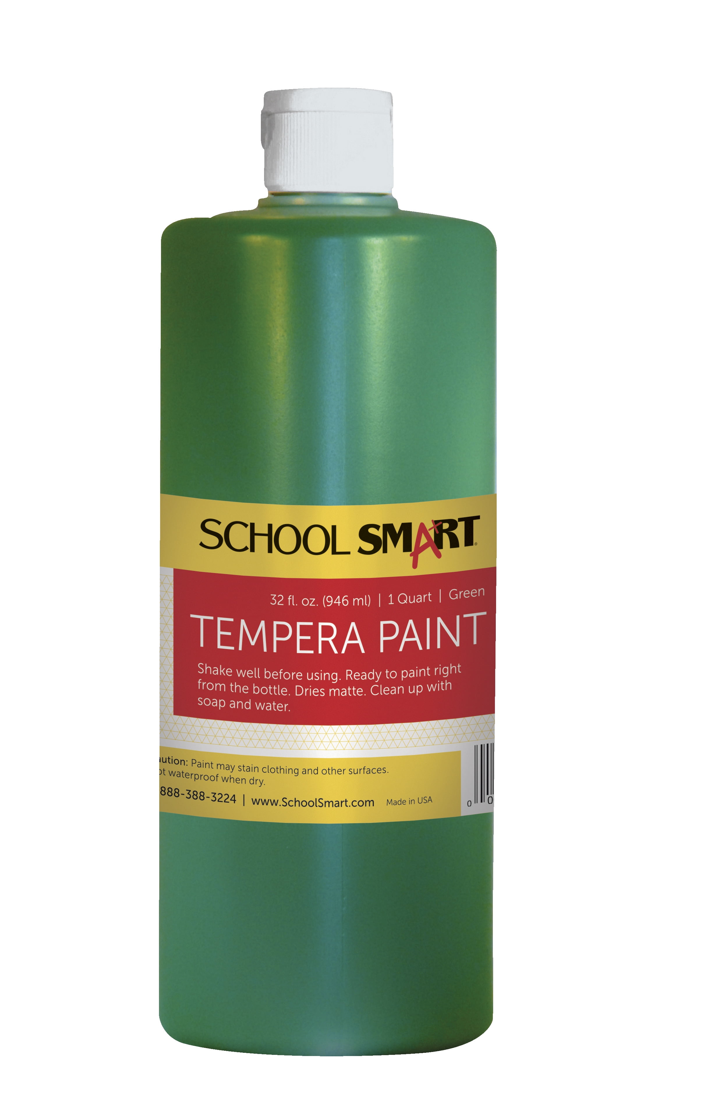 School Smart Non-Toxic Multi-Purpose Liquid Tempera Paint, 1 qt Plastic ...