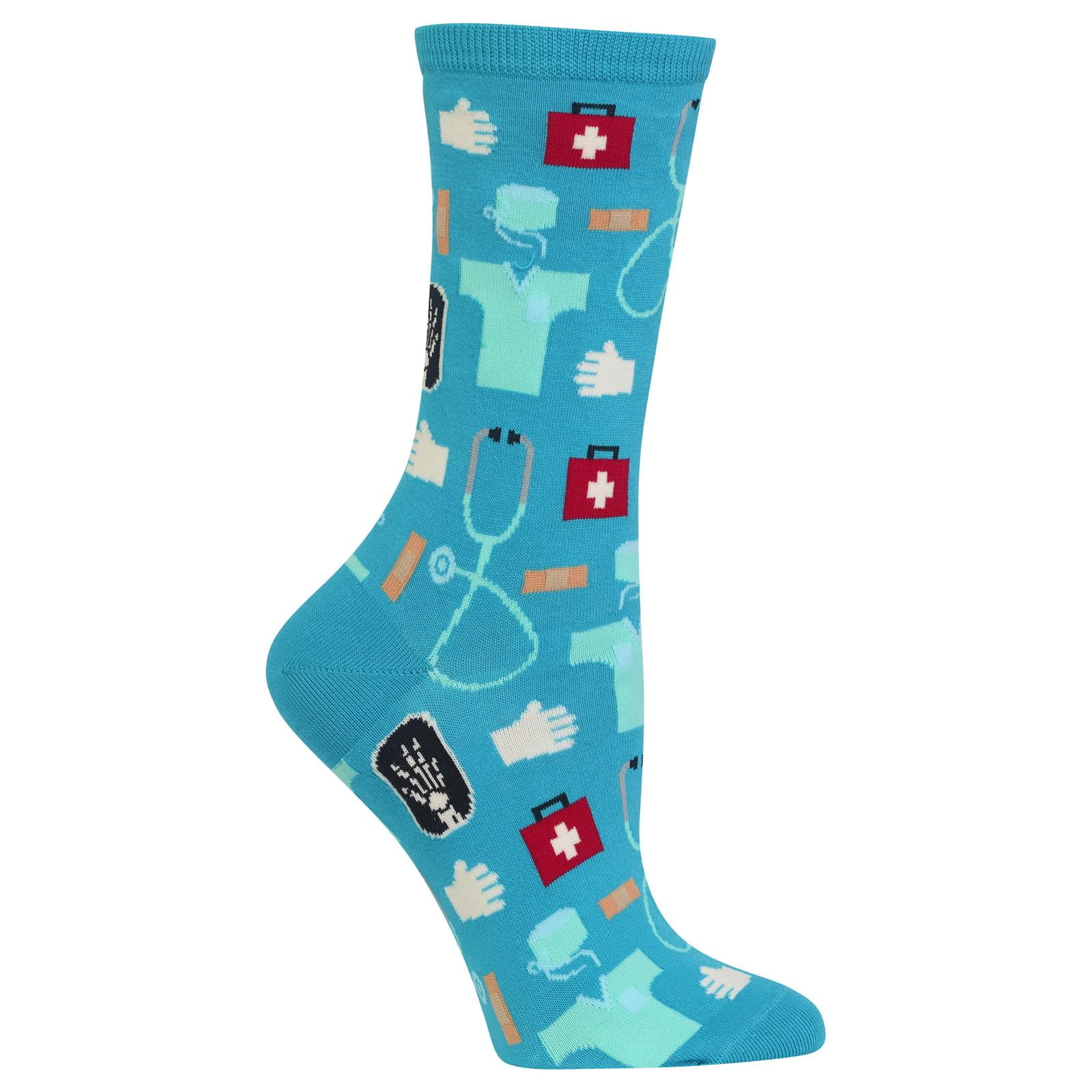 Hot Sox Hot Sox Womens Originals Medical Crew Sock Womens Shoe Size 4 105 Turquoise