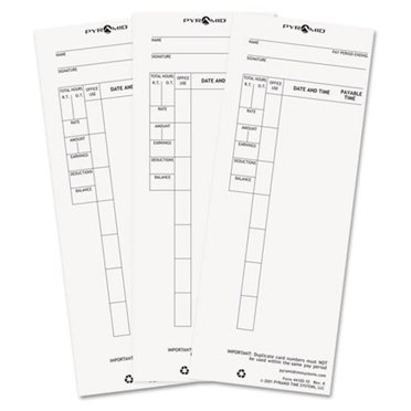 Time Card for Lathem Model 800P 4 x 9, Weekly, 1-Sided, 100/Pack ...