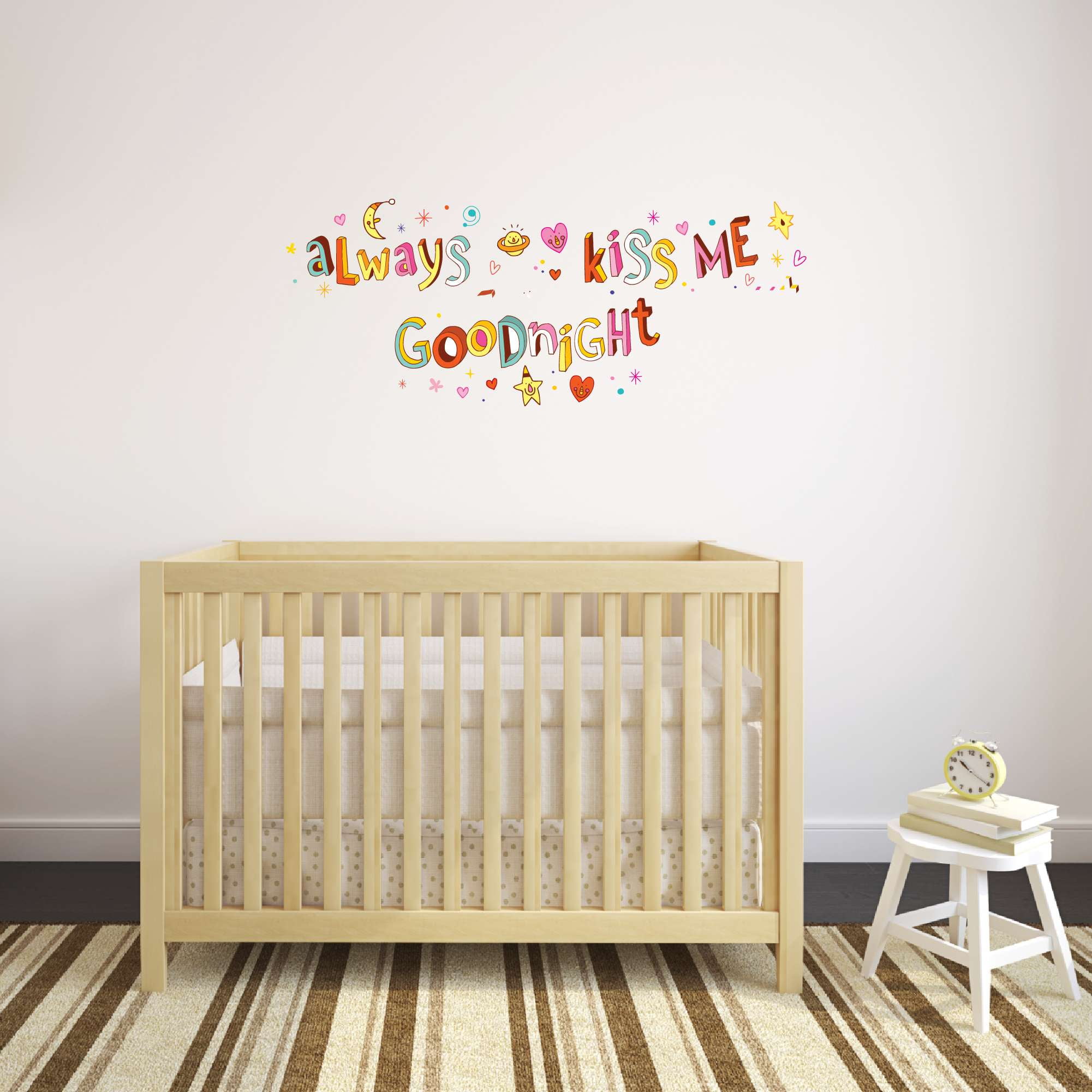Children Always kiss me Goodnight Cute Family Wall Decal Decoration ...
