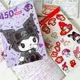 450pcs Sanrio Kuromi Hello Kitty Sticker Book My Melody Goo Card Cartoon Kawaii Sticker Hand