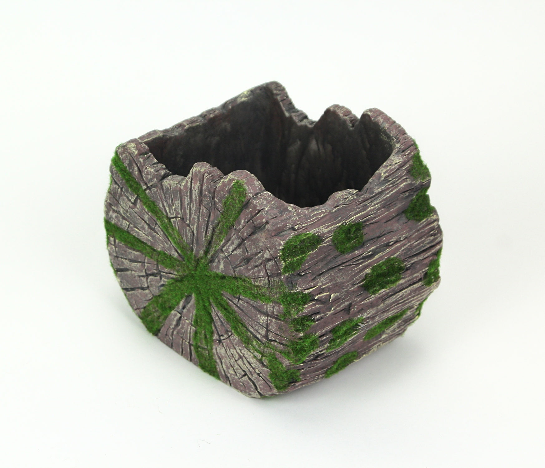 Buy Mayrich Cement Mossy Tree Bark Planter Indoor Outdoor Succulent ...