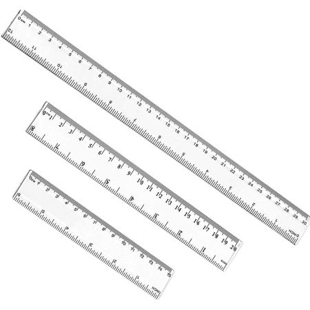 Rulers for Kids, 3 Pcs Clear Plastic Rulers 6 Inch 8 Inch 12 Inch ...