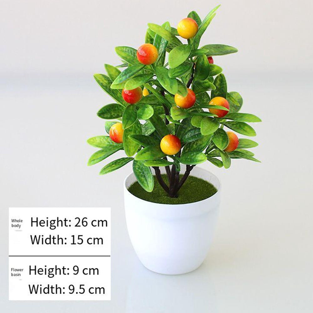 Gerich Artificial Bonsai Pots Flowers Fruit Chili Tree Potted for Home ...