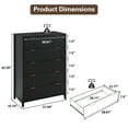 Weselon 5 Drawer Dressers for Bedroom, Modern Closet Chest of Drawers ...