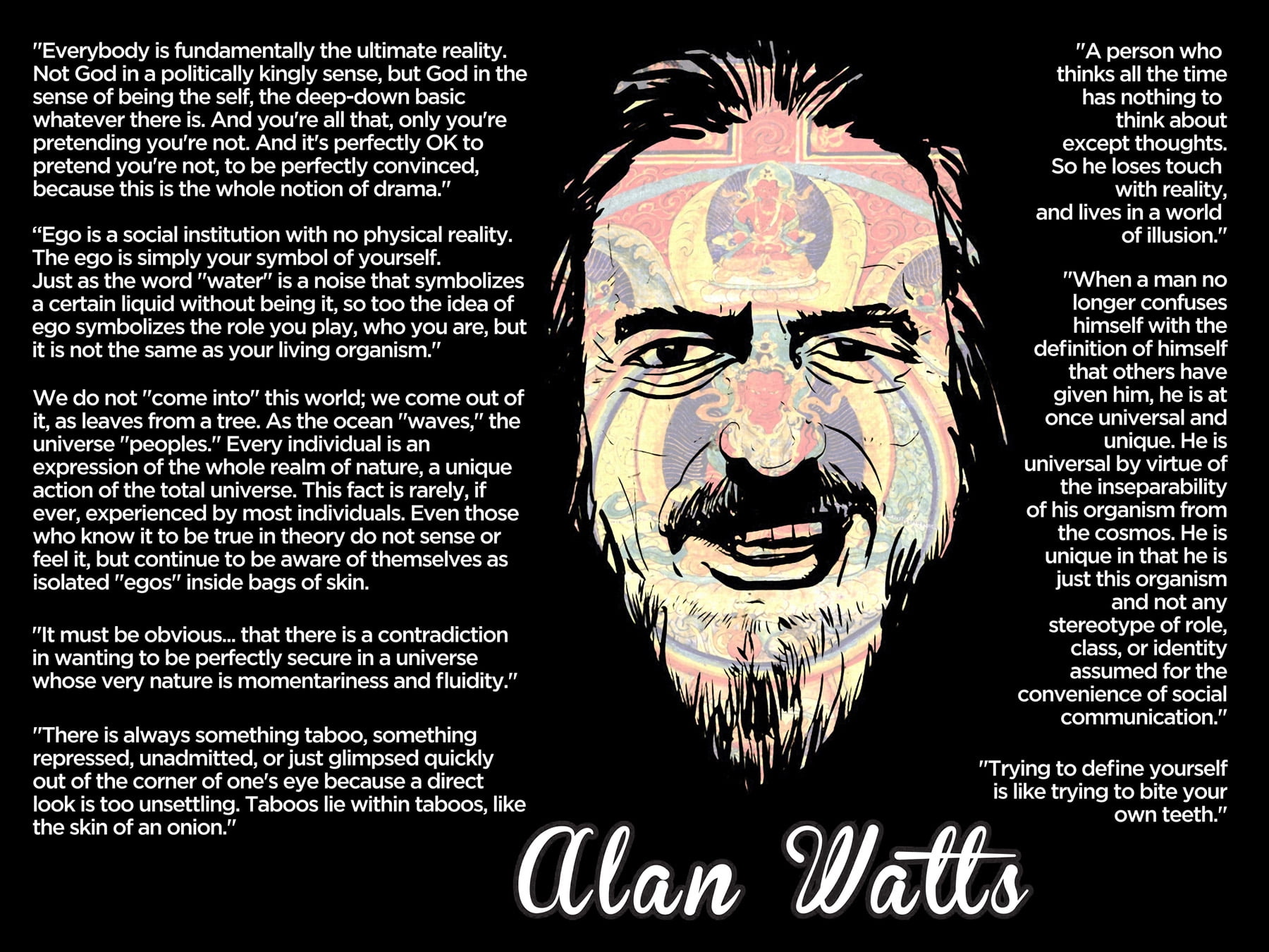 Everybody Is Fundamentally Ultimate Reality Alan Watts Face ...