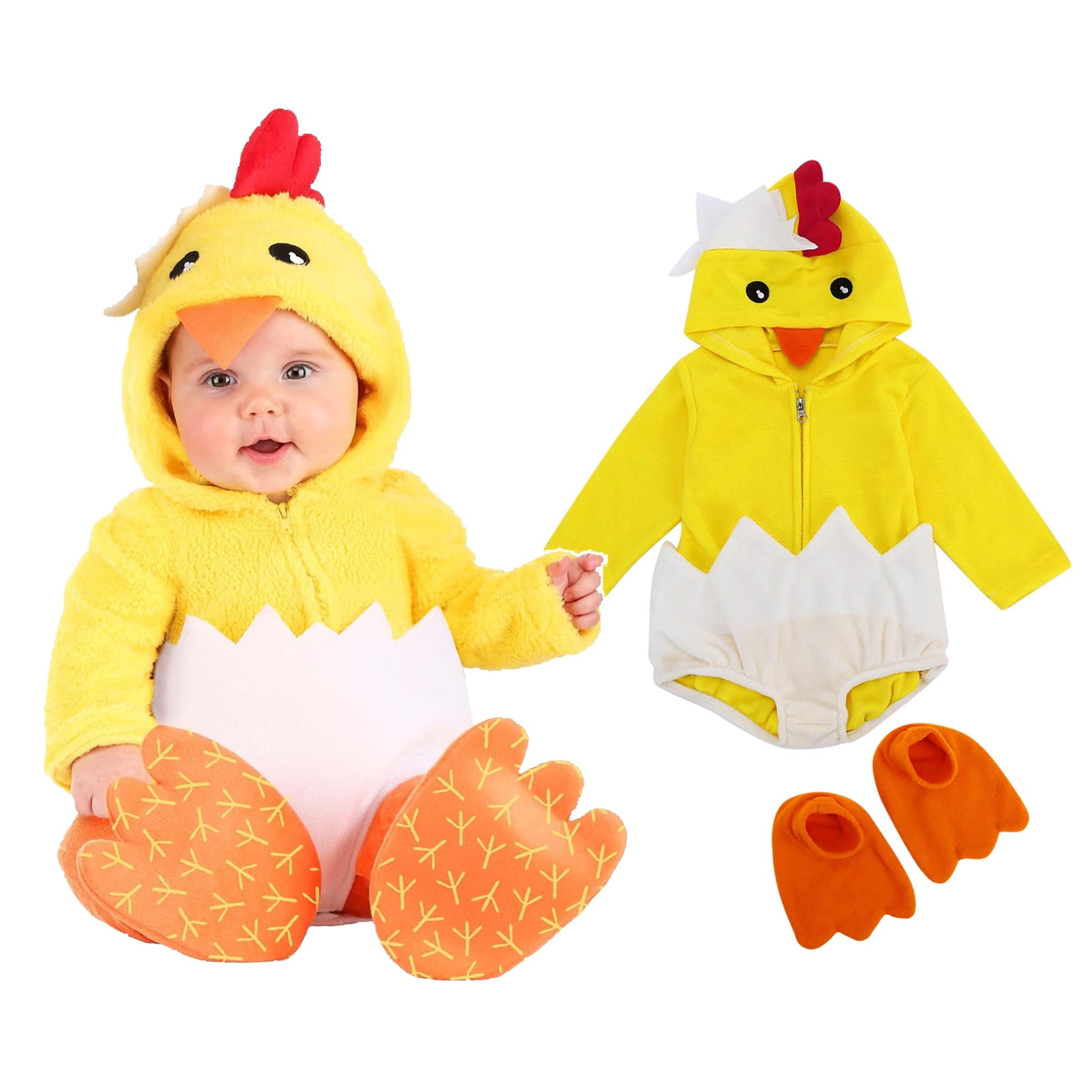 Click here for Wenxiaoo Baby Girl Easter Outfit Chicken Romper Ho... prices
