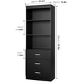 Homfa 71" Tall Bookcases with 3 Large Drawers & 3 Shelves, Wooden ...