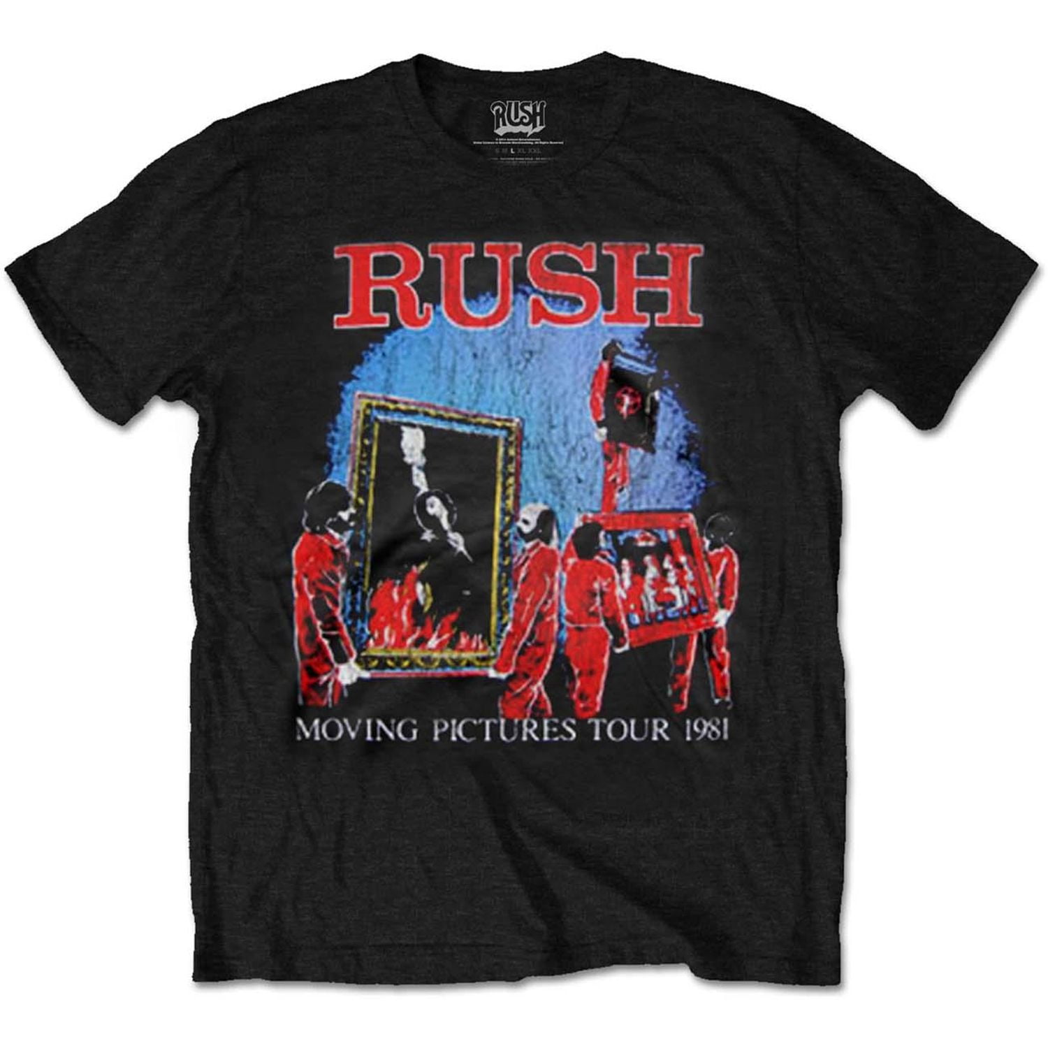 Click here for Rush Adult Moving Pictures Tour Cotton T-Shirt L prices