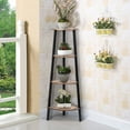 Topbuy 4-Tier Industrial Metal Corner Ladder Shelf, Book Leaning ...