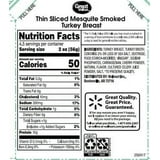 Great Value Mesquite Smoked Turkey Breast, Thin Sliced, 16 oz Tub ...