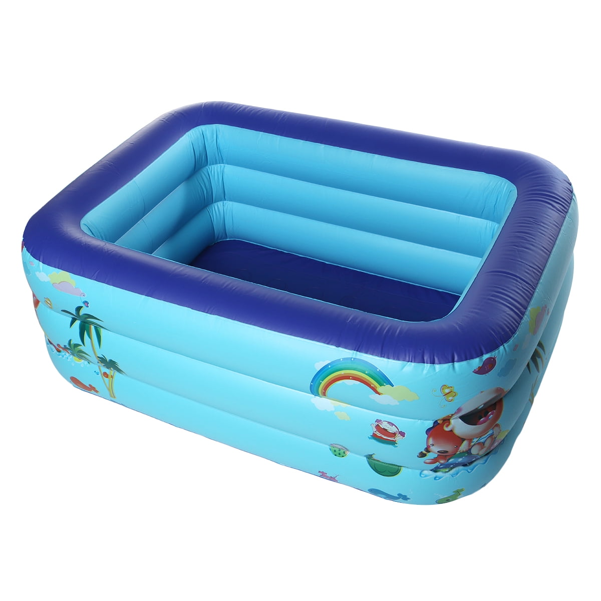 Inflatable Kiddie Pool, 51" Blue Kids Swimming Pool Summer Water Fun ...