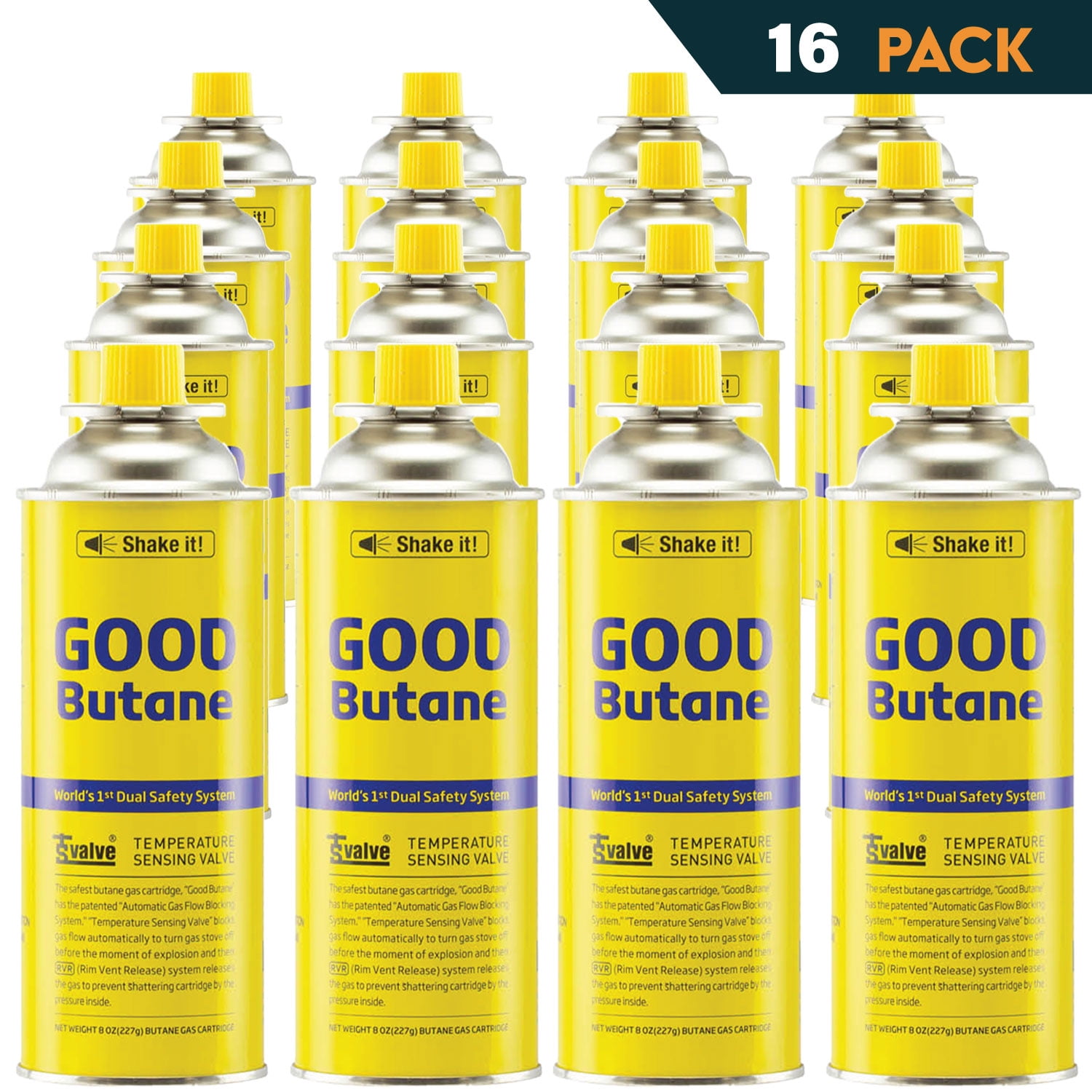 COOKKING 8oz Butane Fuel Canisters Cylinders for Portable Gas Stove ...