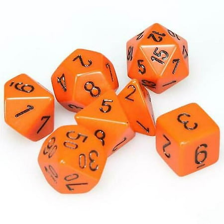 D7 Die Set Dice Opaque Polyh (7 Dice)Orange/Black | Walmart Canada