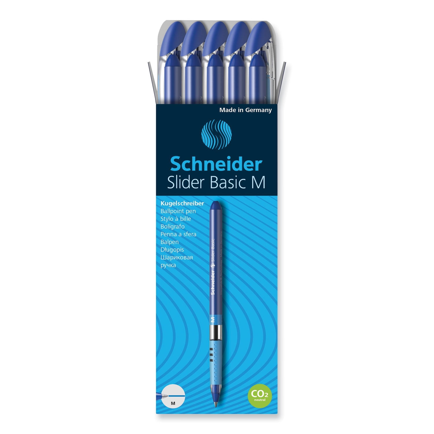 Stride Schneider Slider Stick Ballpoint Pen, 0.8mm, Blue Ink, Blue ...