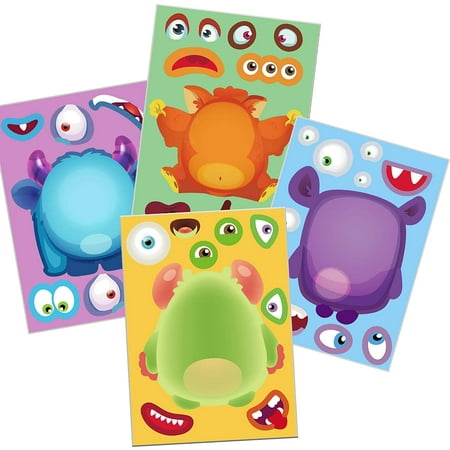 HTOOQ 24 Make A Monster Stickers Halloween Party Games for Kids ...