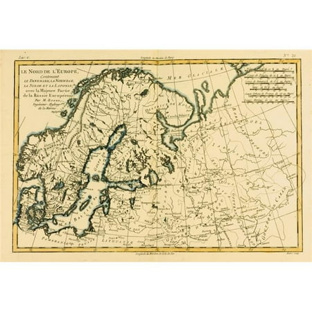 Posterazzi Map of Northern Europe, Circa.1760 From -Atlas De Toutes Les ...