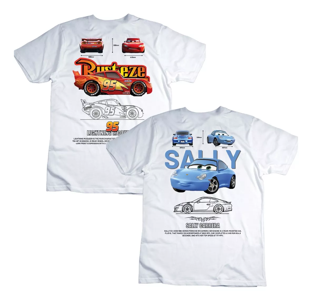 Duo Playera Cars Rayo Mcqueen Y Sally Carrera Gazen | Bodega Aurrera en ...