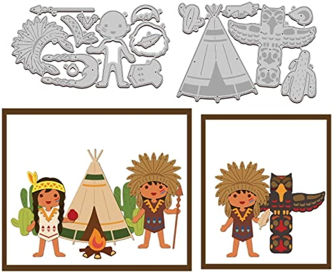 1Set Tribal Aborigines Cutting Dies Tent Carbon Steel Stencil Template ...