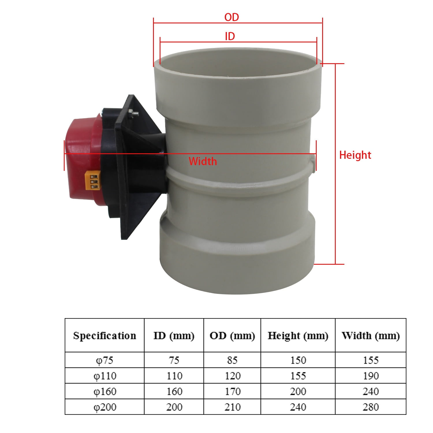 DC12V/24V electric Motorized Damper air Duct Vent air Damper Valve HVAC ...
