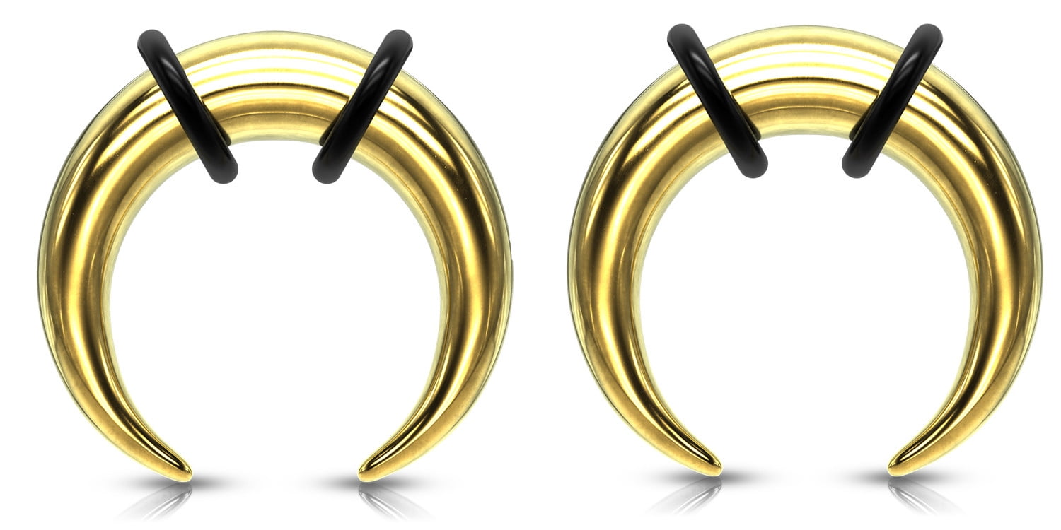Pair Gold Steel Pinchers Tapers - Gauge=2g 6mm - Walmart.com