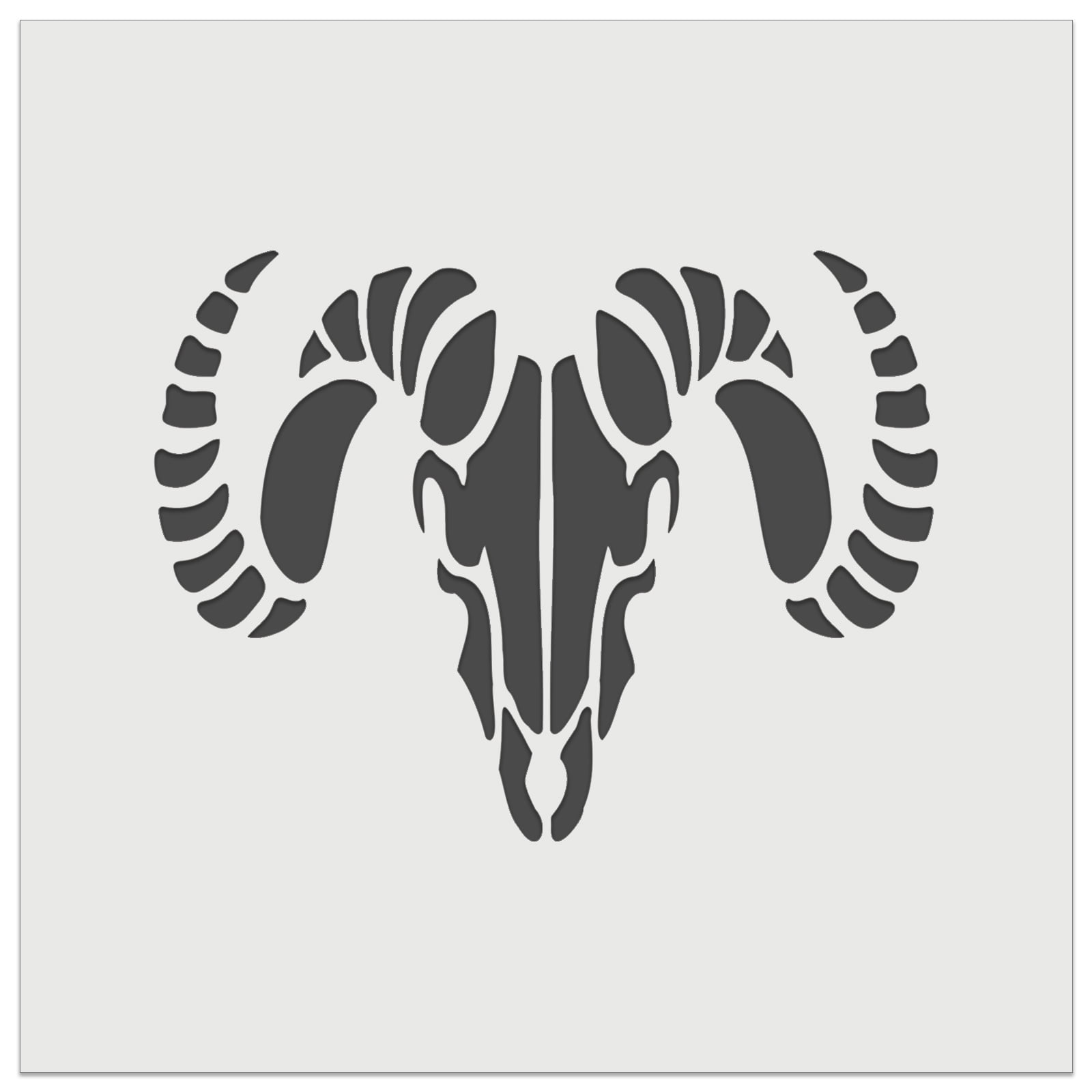 Ram Skull with Curved Horns DIY Cookie Wall Craft Stencil - 3.5 Inch ...