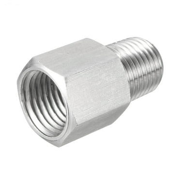 Uxcell 3/8 PT Male to 1/4 PT Female 304 Stainless Steel Pipe Fitting Reducing Hex Bushing ...