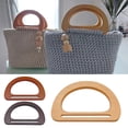 2Pieces D Shape Purse Handle,Wooden Bag Handles Replacement Smooth ...