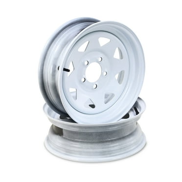 "Walmart 4.80-8 Trailer Tires with 8"" White Spoke Rims, 4 Lug, Load ...