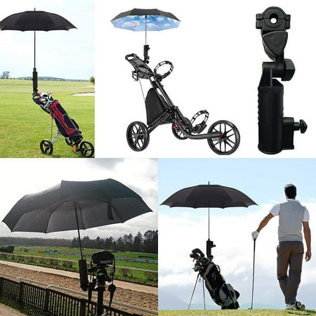 Umbrella Holder Adjustable Clamp Stand Universal Black Golf Cart ...