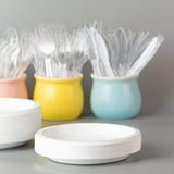 PLASTICPRO Large Round Plastic Plates, Disposable and Microwavable, 6 ...