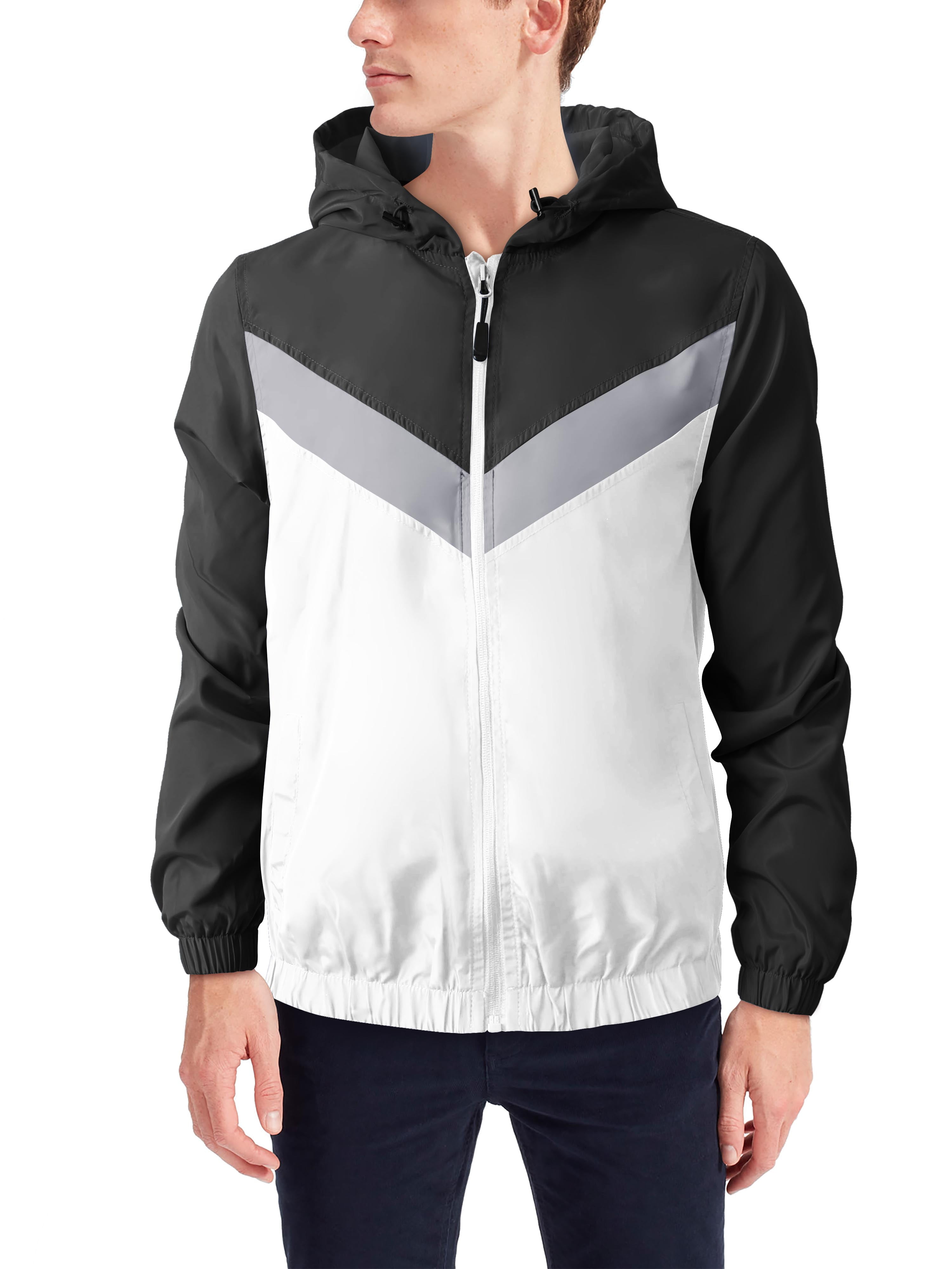 Hat and Beyond Mens Premium Lightweight Windbreaker Jacket Hooded ...