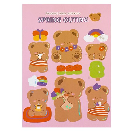 Cartoon Bear Sticker Korean Style Glass Window Decal Cute Laptop Car ...