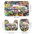 Cartoon Power 4 Pcs Shower Curtain Sets Non-Slip Rugs Bath Mat Toilet ...