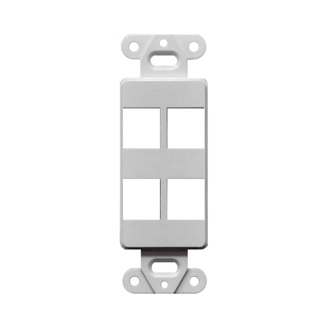 Decorator Style Keystone Jack 4 Port Modular Wall Insert Cover Plate ...
