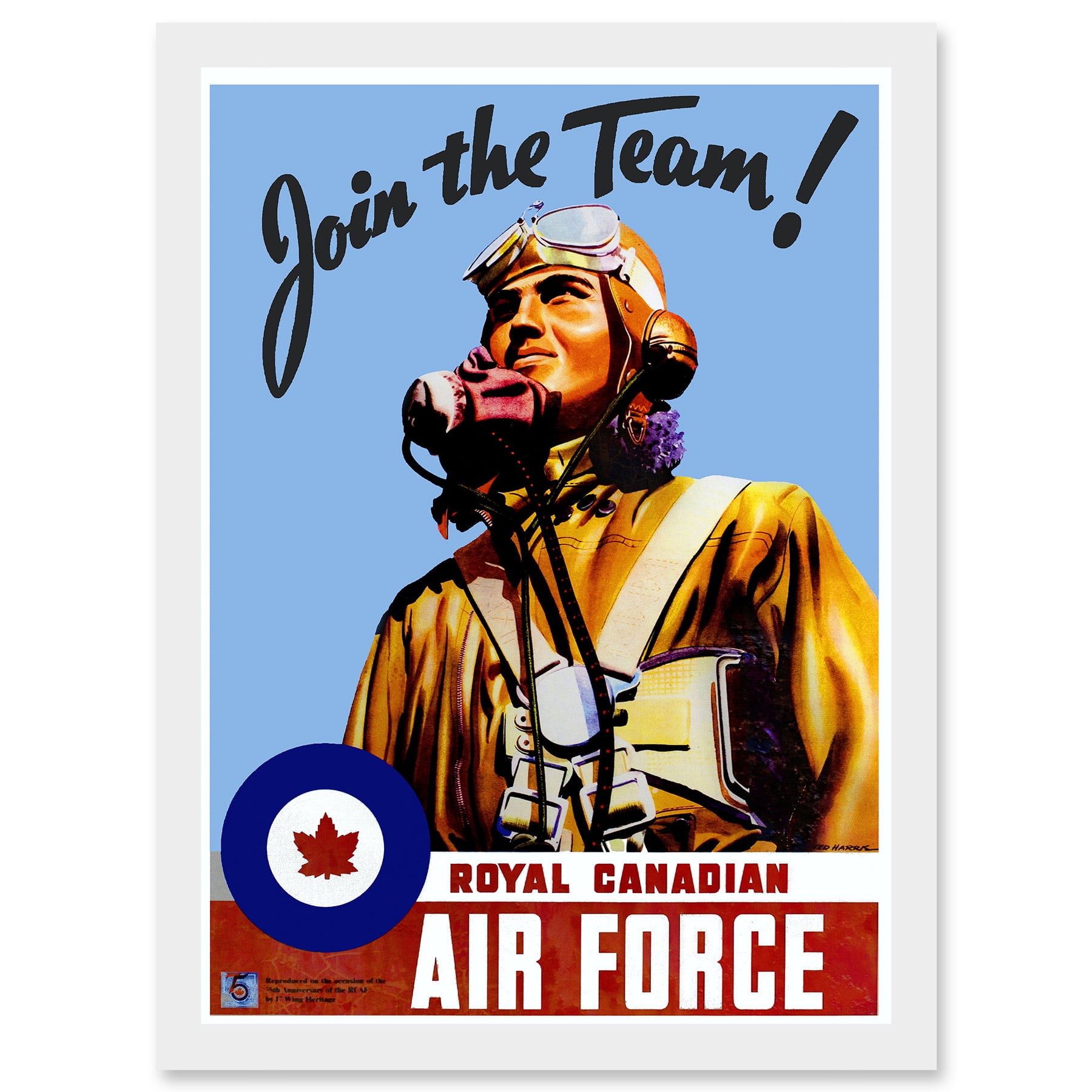 World War WWII Canada Enlist Royal Canadian Air Force Pilot A4 Artwork ...