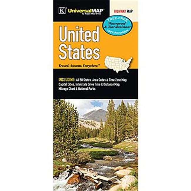 Universal Map 15034 United States Waterproof Map - Walmart.com