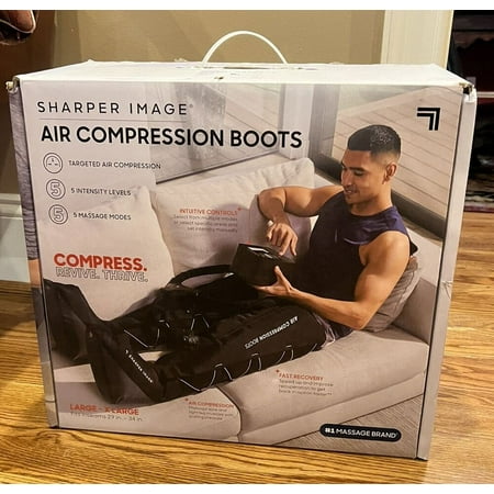 Sharper Image Air Compression Boots Large to XL Leg Massager 5 Modes ...
