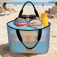 Blue Ombre Beach Bag for Women, Large Breathable Mesh Beach Tote Bag ...