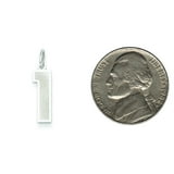 14K White Gold Medium Satin Number 1 Charm Pendant - Walmart.com
